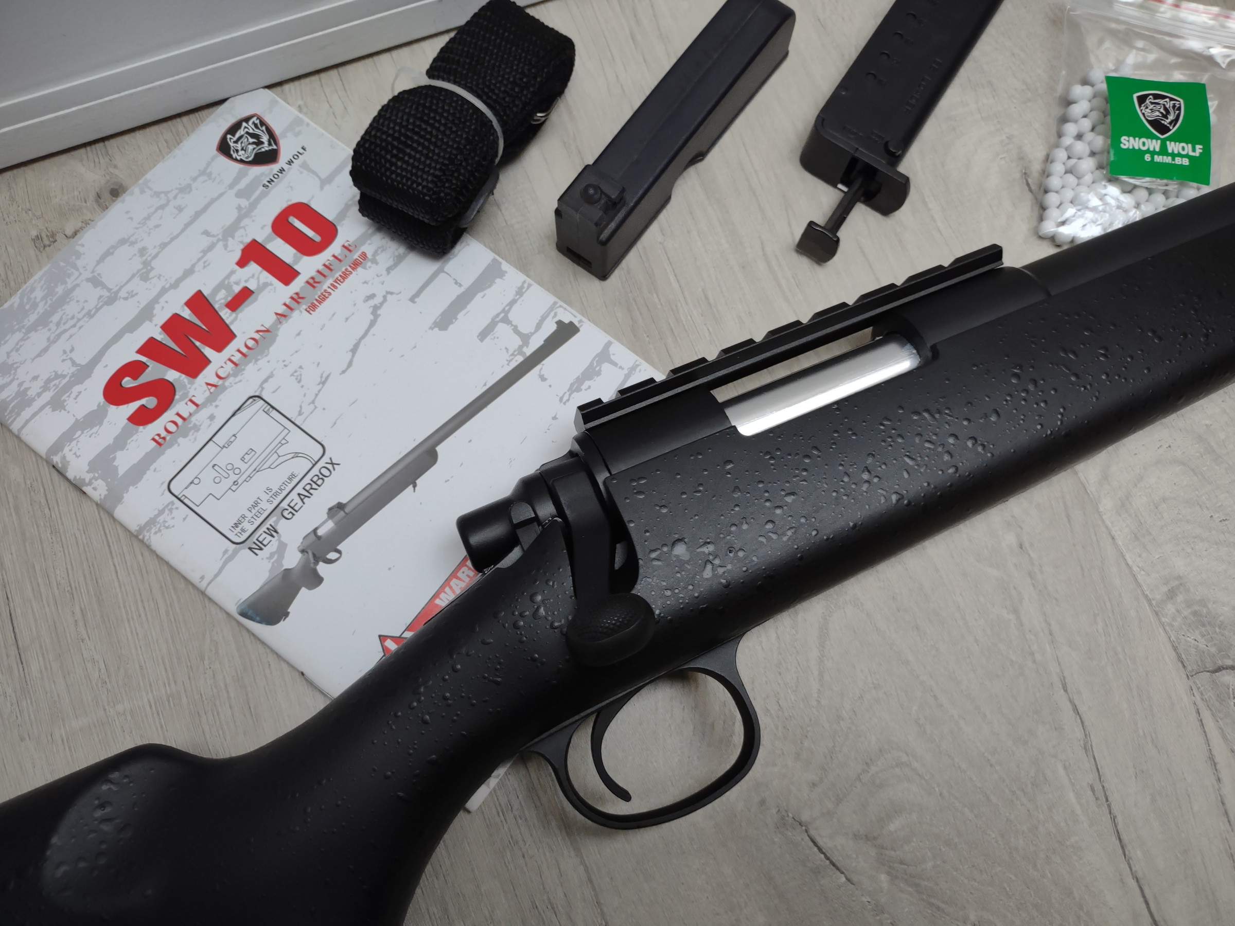 SW-10 Sniper black + upgrade set (NIEUW) - Airsoft Bazaar