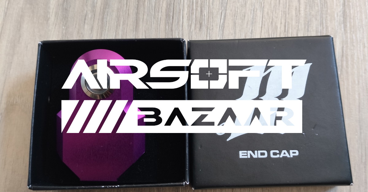 Anodized Purple Monk Oracle End Cap met button - Airsoft Bazaar