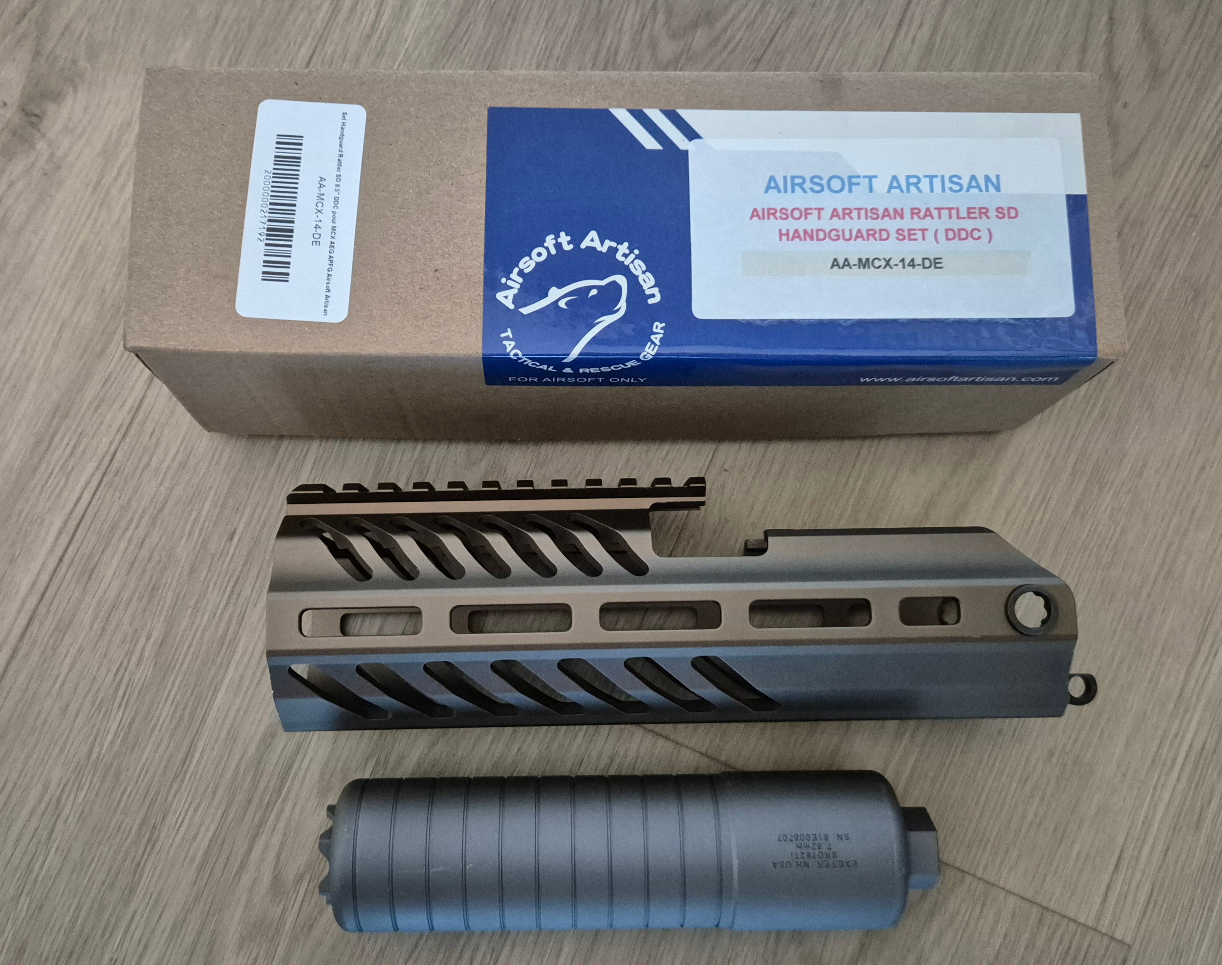 Set Handguard Rattler SD 8.5" DDC pour MCX APFG Airsoft Artisan ...