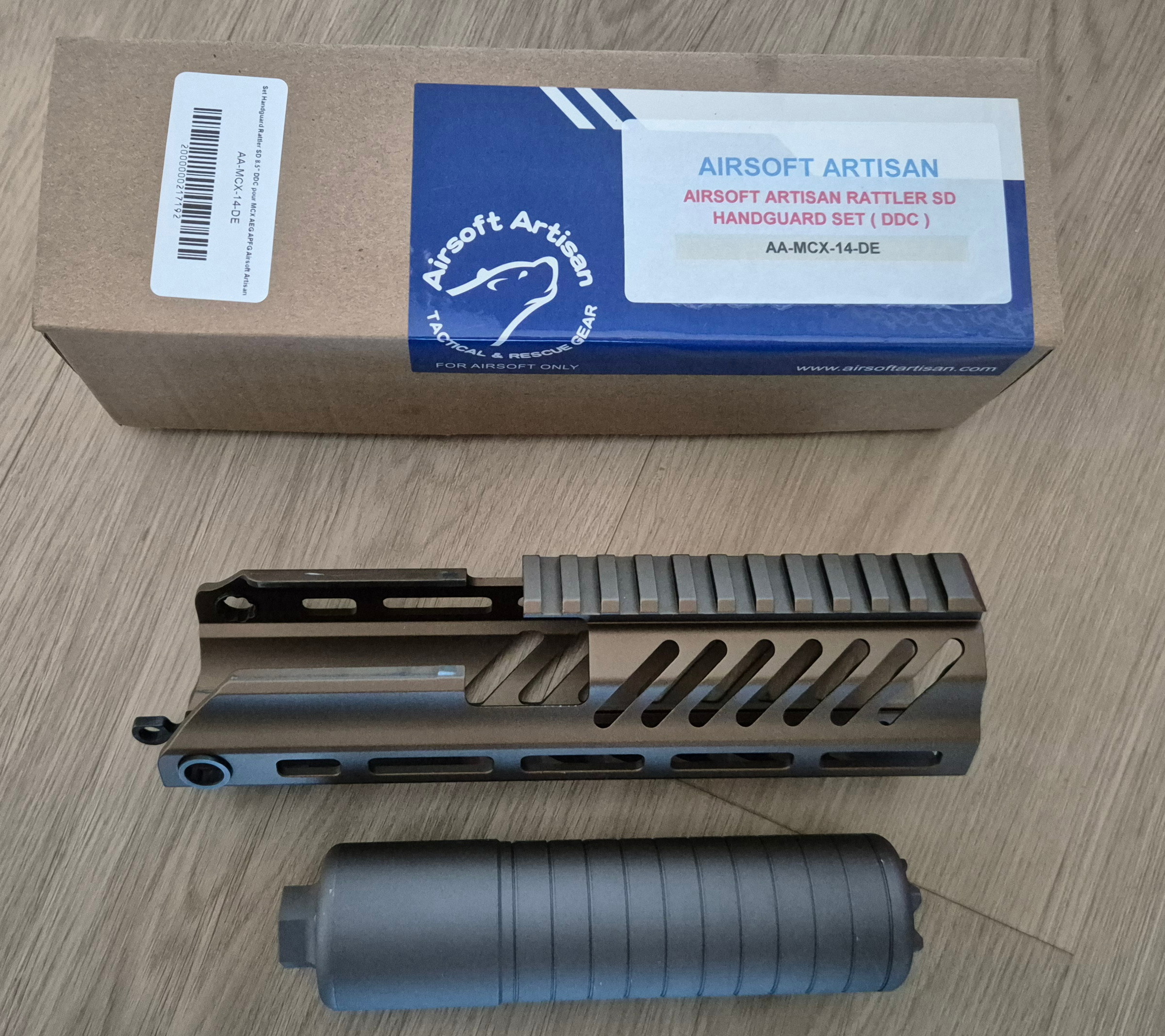 Set Handguard Rattler SD 8.5" DDC pour MCX APFG Airsoft Artisan ...