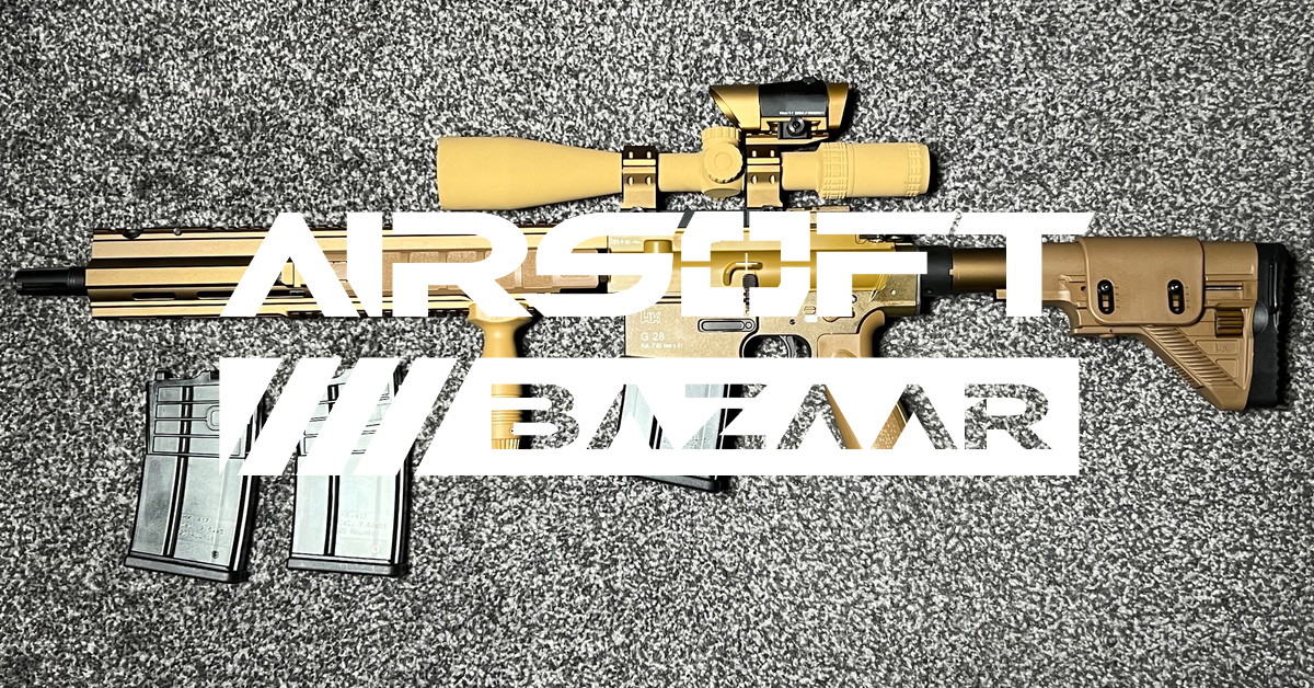VFC G28 GBB (DMR semi only) + scope & red dot, 3 mags - Airsoft Bazaar