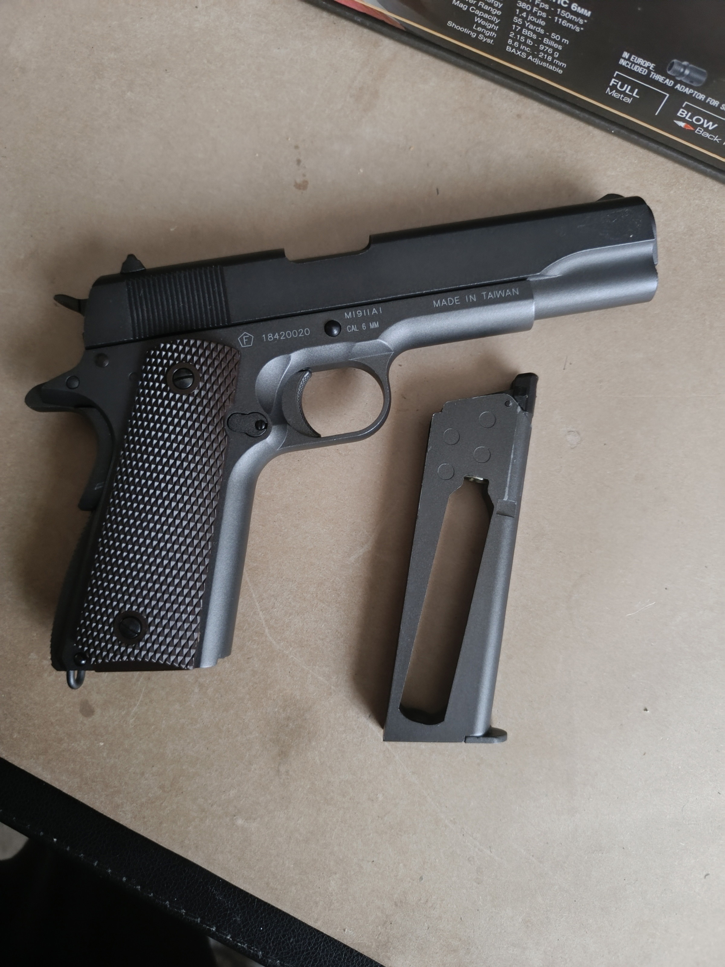 Colt.45 M1911 A1 CO2 powered softair - Airsoft Bazaar