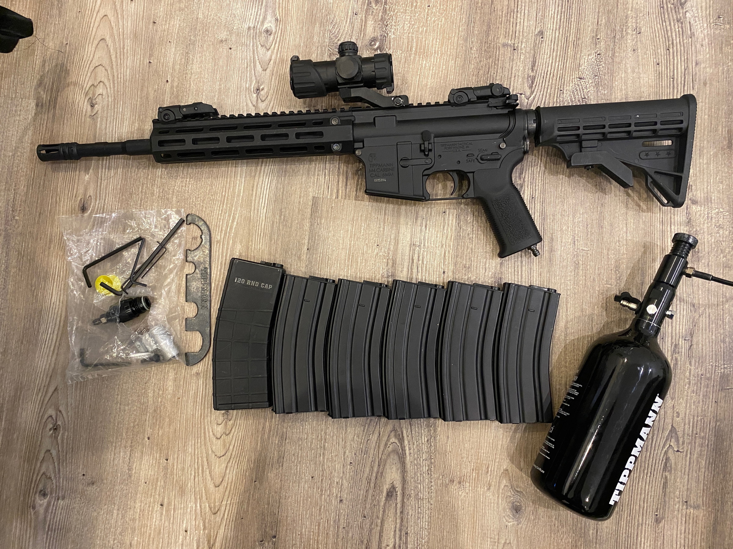 Tippmann M4 v2 Carbine + tank & reg - Airsoft Bazaar