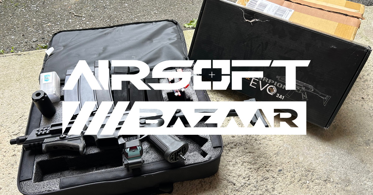 Scorpion evo 3A1 avec sacoche et accessoires - Airsoft Bazaar